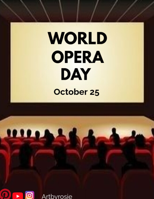 Black Joyful World Opera Day Template Design Flyer (us Letter ...