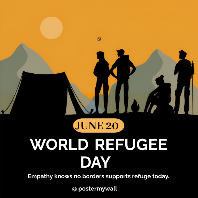 Black Joyful World Refugee Day Instagram Post Template | PosterMyWall