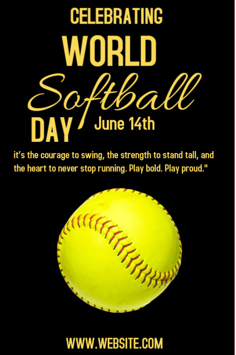 Copy of Black Joyful World Softball Day Poster | PosterMyWall