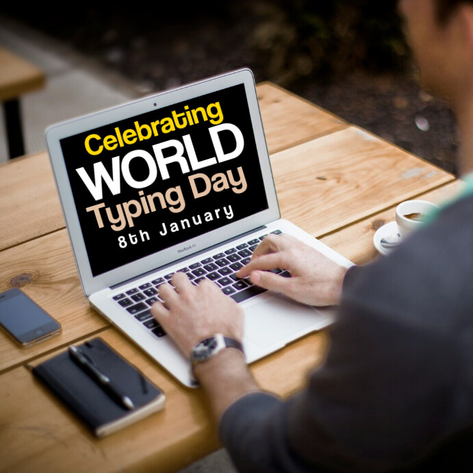 Modèle Black Joyful World Typing Day Instagram Post | PosterMyWall