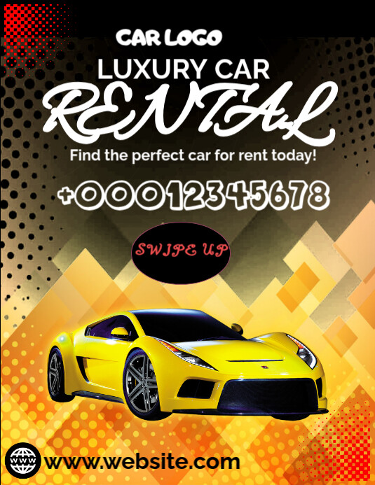 Black Joyful Yellowcar Rent Flyer (us Letter) Template | PosterMyWall