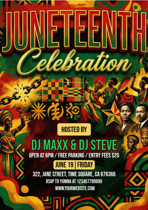Black Juneteenth Celebration A1 Template | PosterMyWall