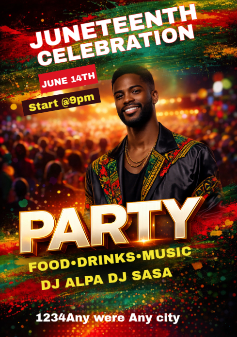 Plantilla de Black Juneteenth Celebration A4 | PosterMyWall