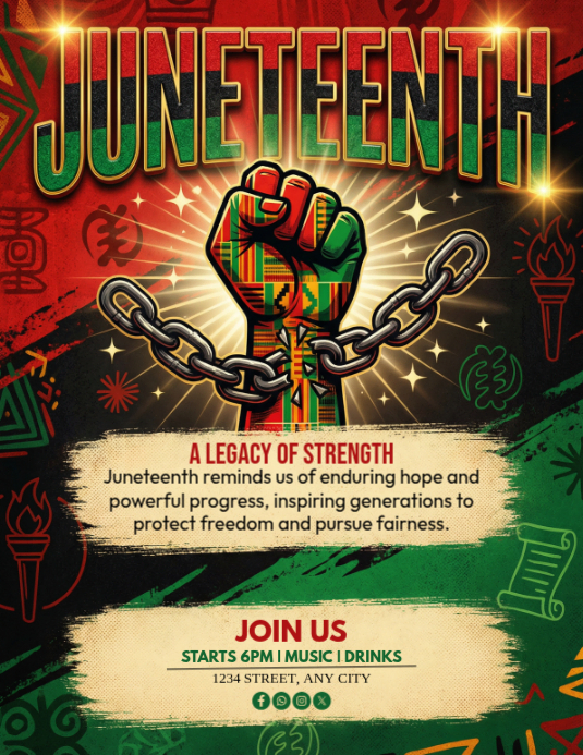 Black Juneteenth Celebration Flyer Template | PosterMyWall