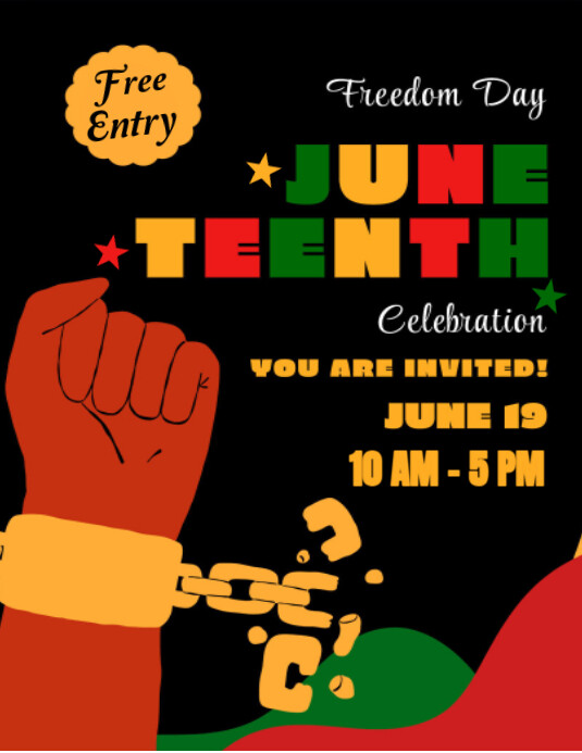 Black Juneteenth Celebration Invitation Flyer (us Letter) Template ...