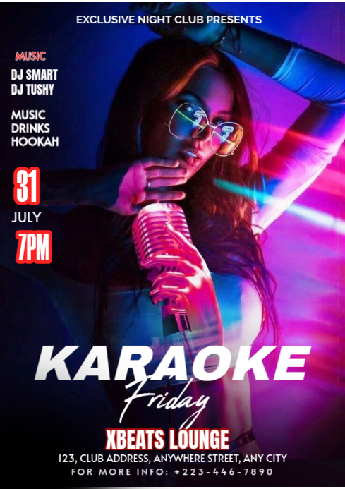 Black Karaoke Night A3 Template | PosterMyWall