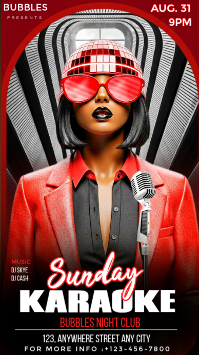 Black Karaoke Night Instagram Story Template | PosterMyWall