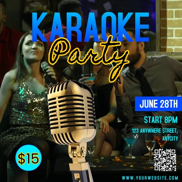 Black Karaoke Party Pos Instagram Template | PosterMyWall