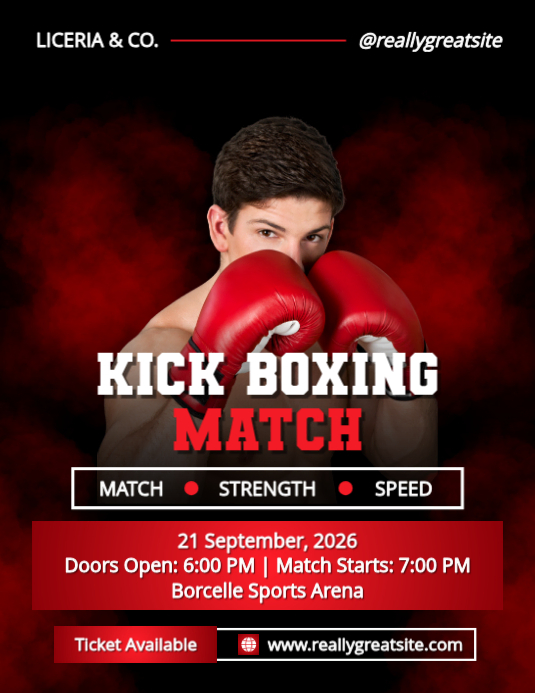 Plantilla de Black Kickboxing Match Flyer | PosterMyWall