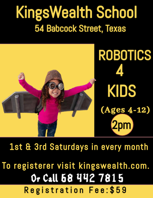 Black Kids Robotics Workshop Flyer Template | PosterMyWall