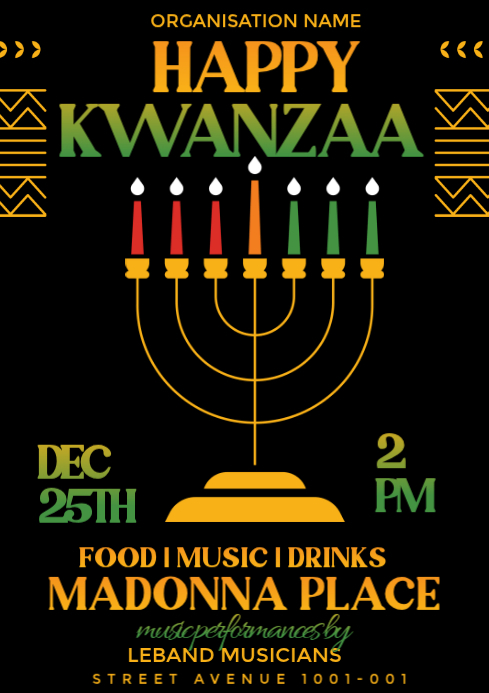 Black Kwanzaa Flyer Template A3 | PosterMyWall