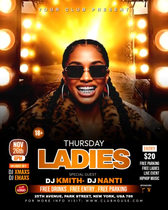 Black Ladies Night Event Instagram Portrait Video Template | PosterMyWall
