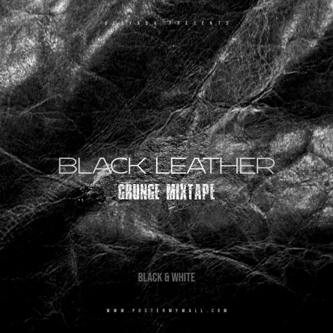Black Leather Dark Grunge Texture Mixtape Cover Template | PosterMyWall