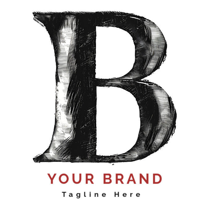 Black Letter B In Artistic Style Logo Template | PosterMyWall