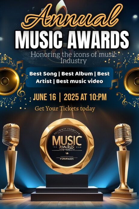 Black List-based Annual Music Awards Poster Template | PosterMyWall