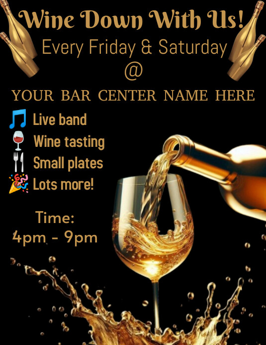 Plantilla de Black List-based Bar And Event Centers Flyer | PosterMyWall
