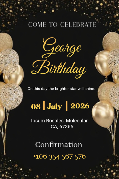Black List-based Birthday Invitation Poster Template | PosterMyWall