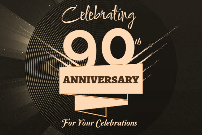 Plantilla de Black List-based Celebrating 90th Anniversary Label ...