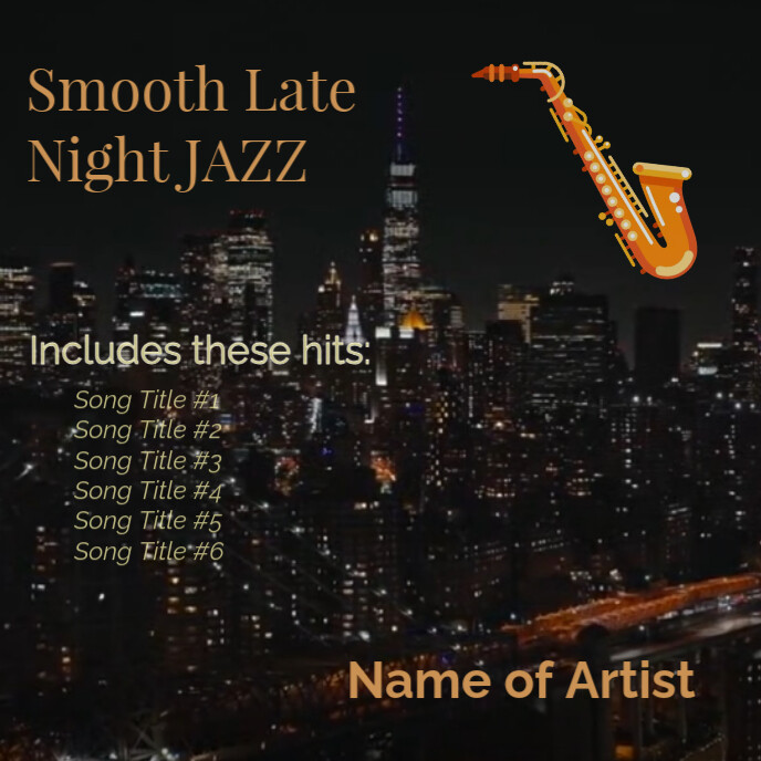 Black List-Based City Night Jazz Album Cover Template | PosterMyWall