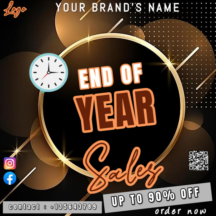 Black List-based End Of Year Sales Instagram Post Template | PosterMyWall