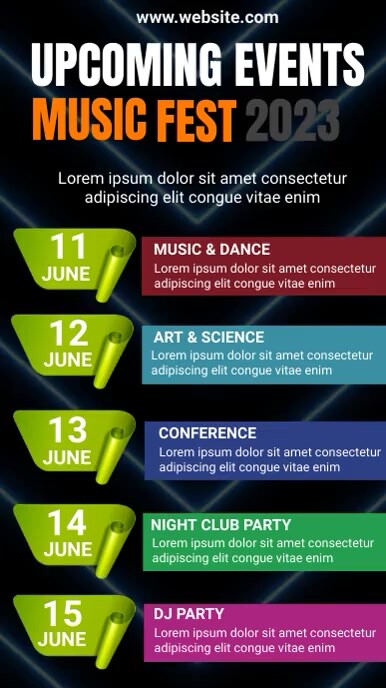 Black List-based Event List Instagram Story Template | PosterMyWall