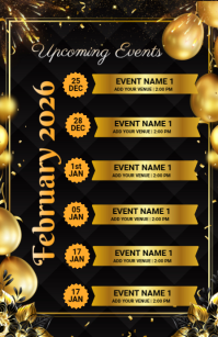 Red List-based February Upcoming Event A2 Template | PosterMyWall