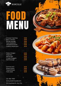 Black Food Menu Template A4 | PosterMyWall