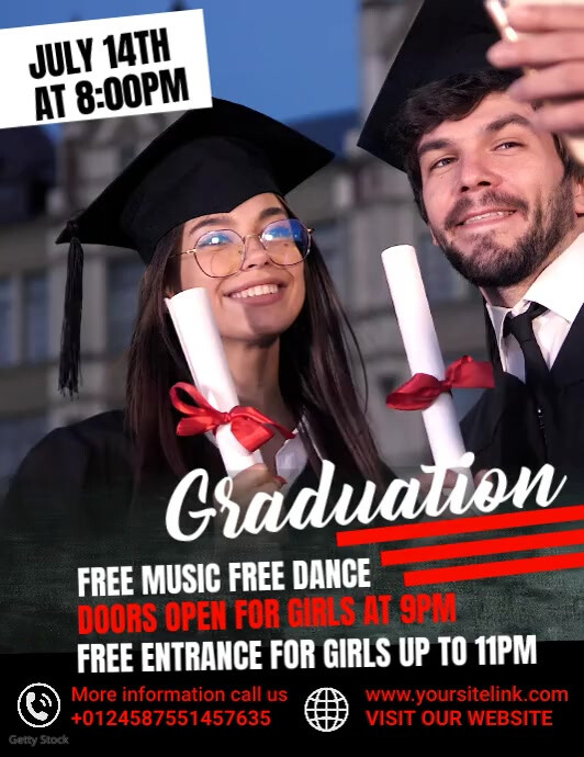 Copy of Black List-based Graduation Night Party Flyer | PosterMyWall