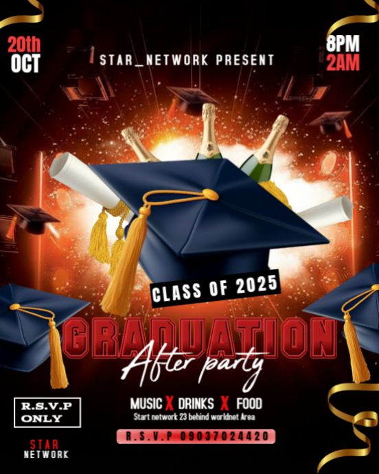 Black List-based Graduation Party Instagram Portrait Template ...