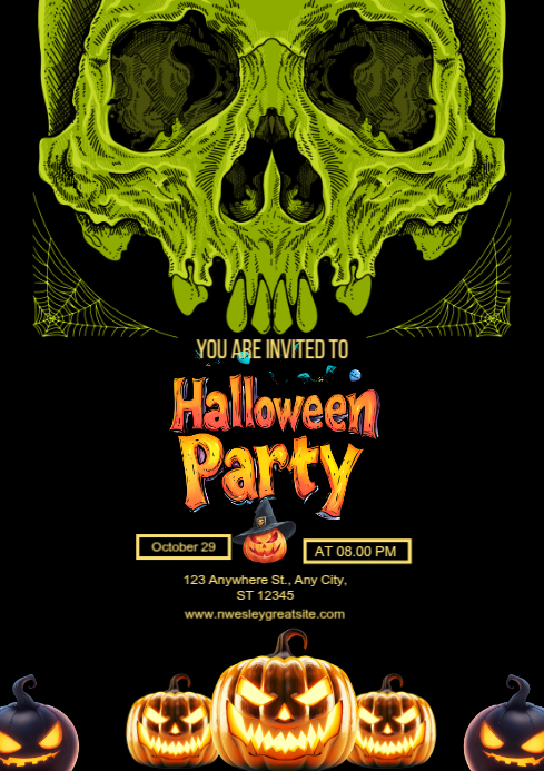 Black List-based Halloween A4-Vorlage | PosterMyWall