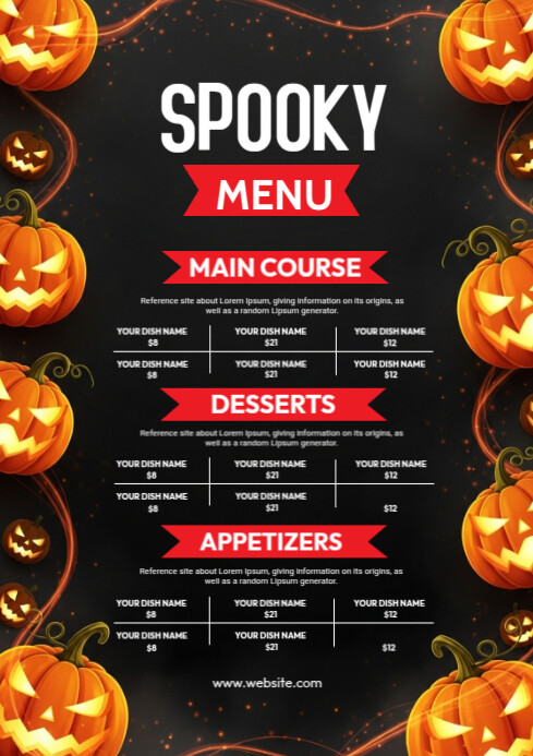 Copy of Black List-based Halloween Menu Template A4 | PosterMyWall