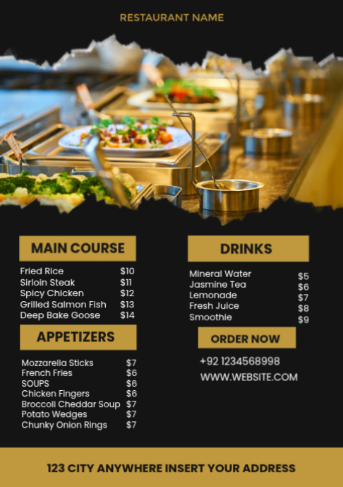 Black List-based Restaurant Food Menu A2 Template | PosterMyWall