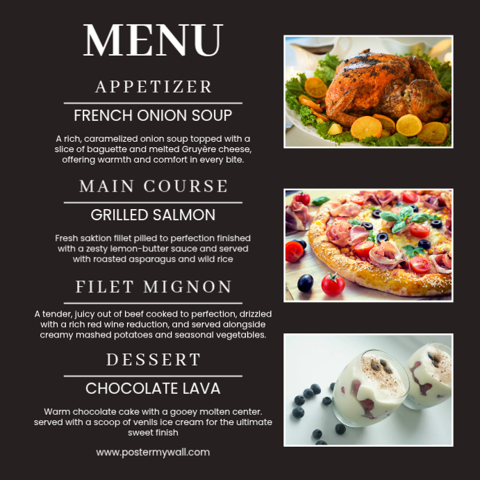 Black List-based Restaurant Food Menu Instagram Post Template ...