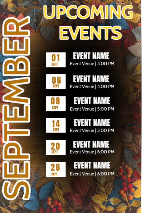 Black List-based September Events Poster Template | PosterMyWall