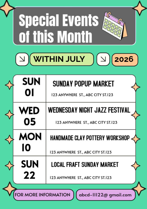 Black List-based Special Events Of This Month Template | PosterMyWall