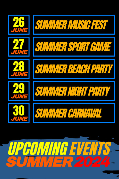 Black List-based Summer Events Poster Template | PosterMyWall
