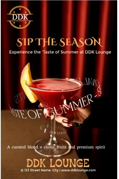 Black List-based Summer Season Sip Poster Template | PosterMyWall