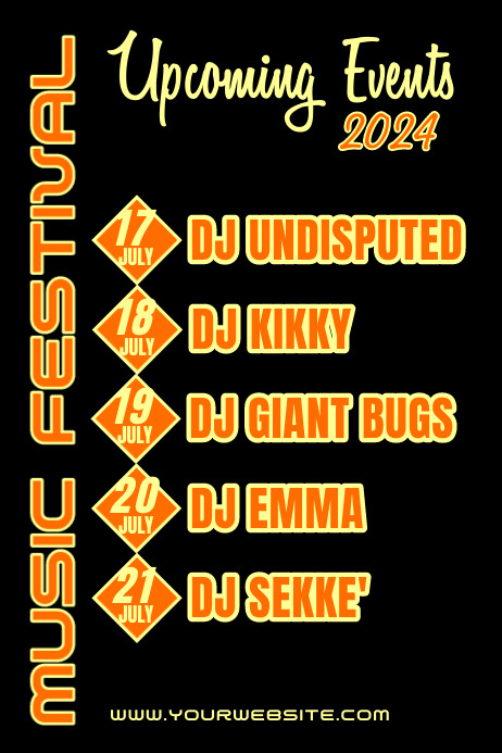 Black List-based Upcoming Events Music Festiv Template | PosterMyWall