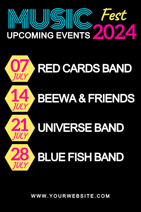 Black List-based Upcoming Events Poster Template | PosterMyWall