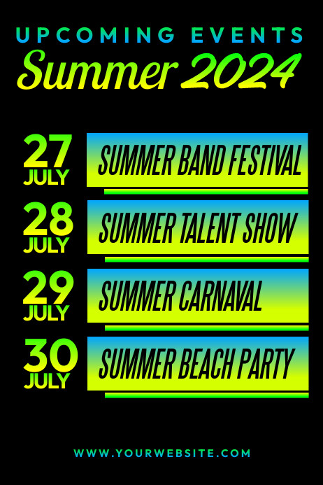 Black List-based Upcoming Events Poster Template | PosterMyWall