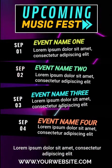 Black List-based Upcoming Events Poster Template | PosterMyWall