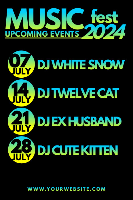 Black List-based Upcoming Events Poster Template | PosterMyWall