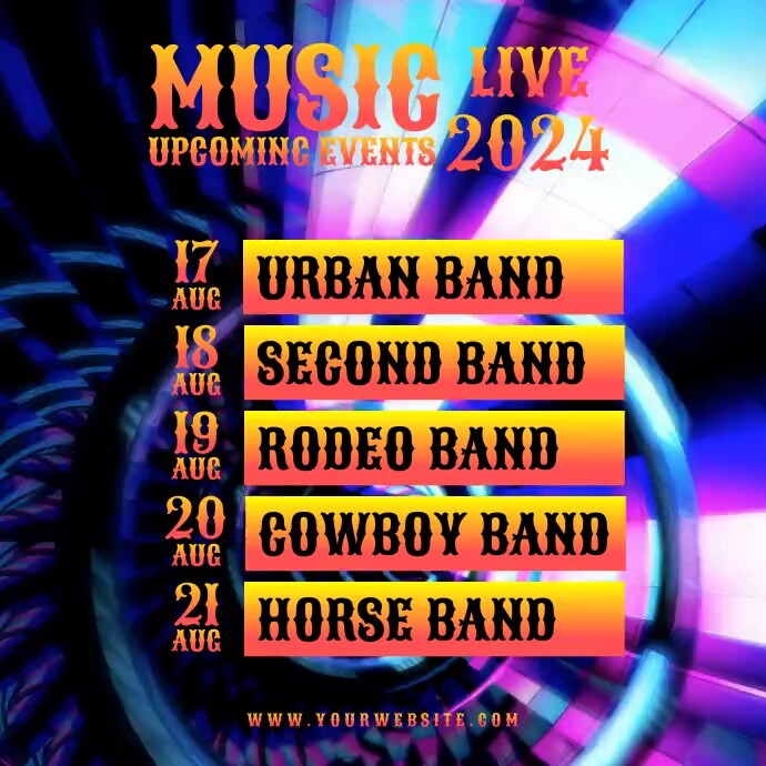 Black List-based Upcoming Music Event Instagr Template | PosterMyWall