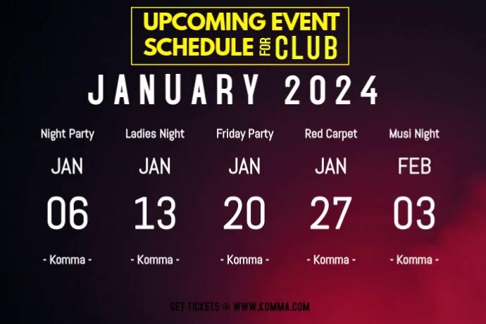 Black List-based Upcoming Schedule Poster Poster Template | PosterMyWall