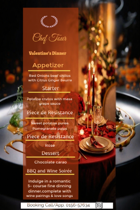 Black List-based Valentine Dinner Poster Template | PosterMyWall