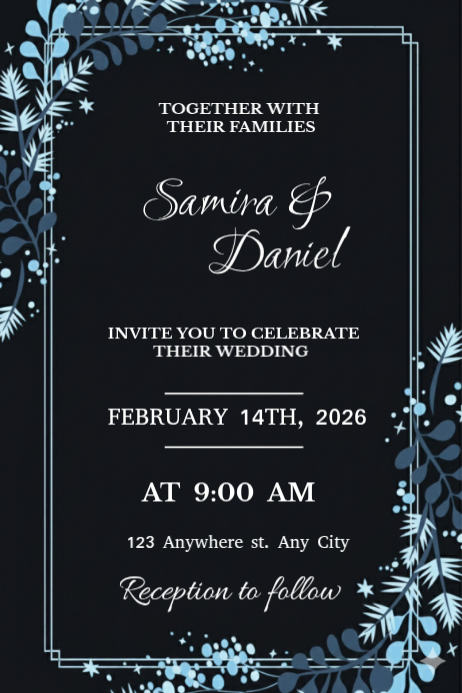 Black List-based Wedding Card Poster Template | PosterMyWall