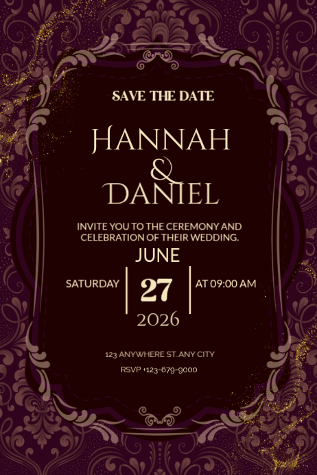 Black List-based Wedding Invitation Poster Template | PosterMyWall