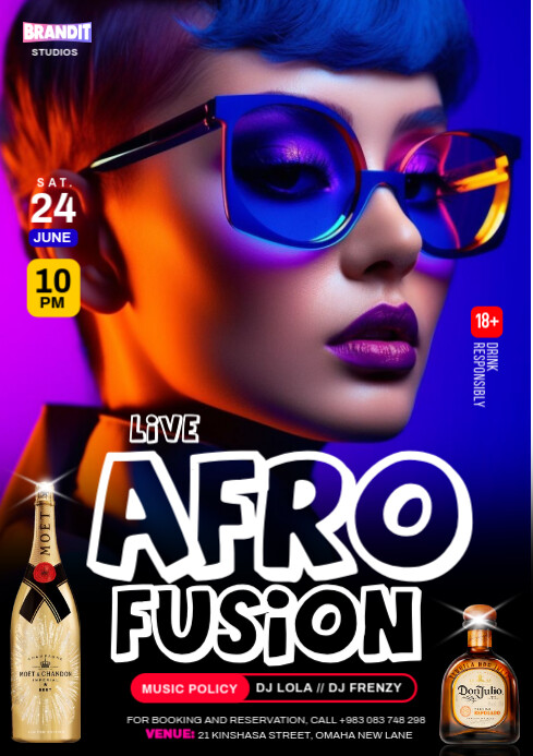 Black Live Afro Fusion Club Event Flyer A4 | PosterMyWall