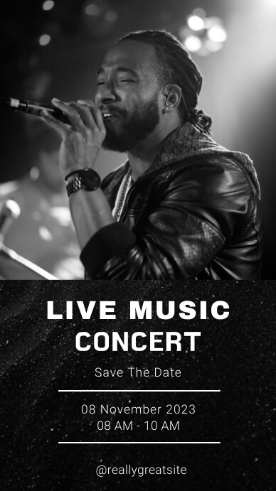 Black Live Concert Instagram Story Template | PosterMyWall