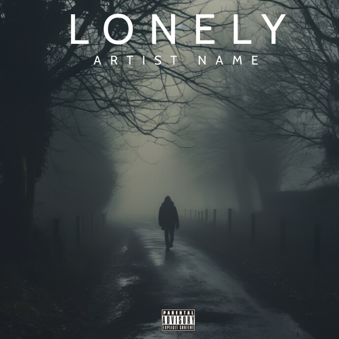 Plantilla de Black Lonely Sad Song Album Album Cover | PosterMyWall